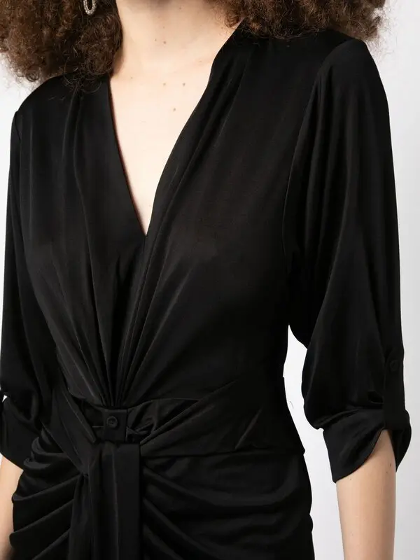 Diane Von Furstenberg Draped V-neck Midi Dress