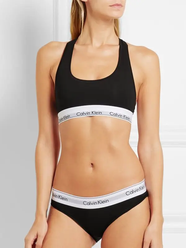 CALVIN KLIEN Underwear Modern Cotton Stretch Cotton-blend Soft-cup Bra