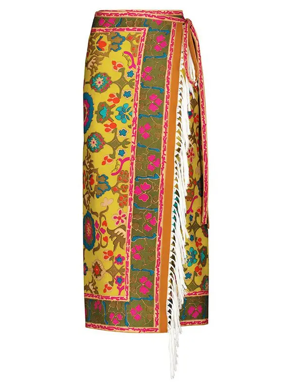 Valentino Garavani Printed Cotton Midi Wrap Skirt