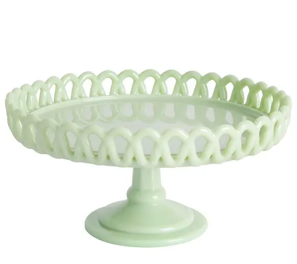 MARTHA STEWART Highbrook Jadeite Glass Loop Cak E Stand In Min - One-color