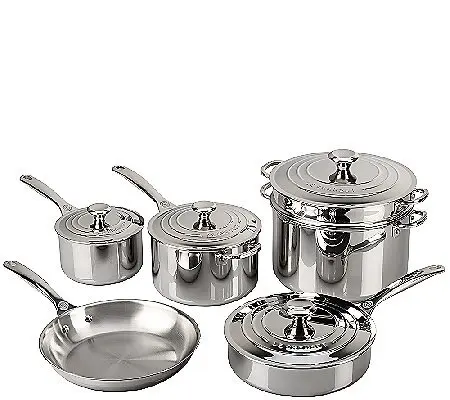 LE CREUSET Stainless Steel 10-piece Cookware Se T - Silver