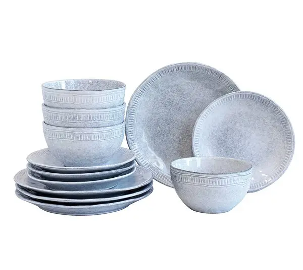 OVERANDBACK Over & Back Violet 12-piece Dinnerware Set