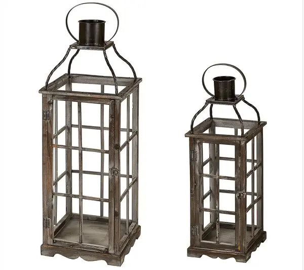 GLITZHOME Oversized Geometricly Classic Lantern S S/2 - One-color