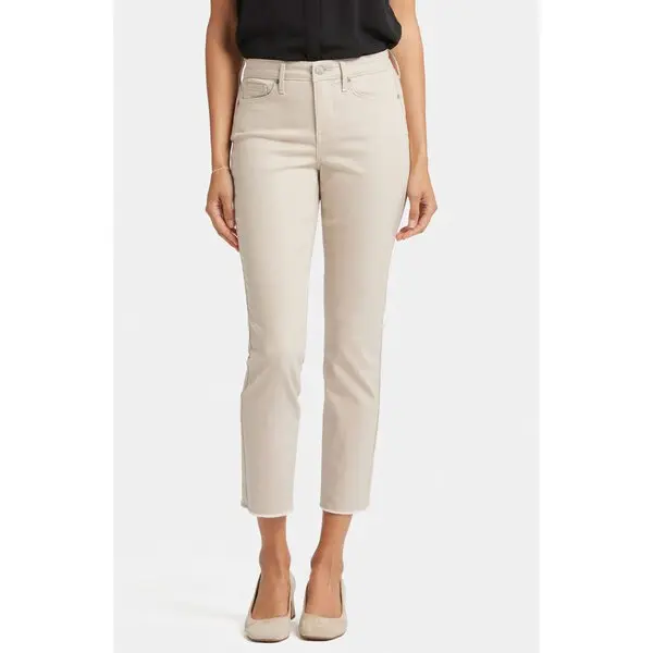 NYDJ Sheri Frayed Hem Slim Jeans - Feather