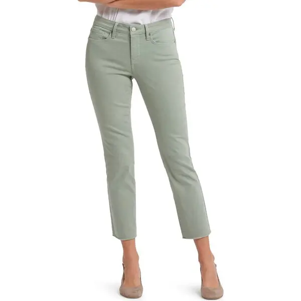 NYDJ Sheri Frayed Hem Slim Jeans - Lily Pad