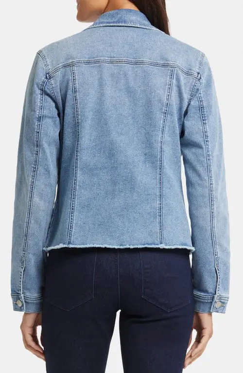 NYDJ Frayed Hem Denim Trucker Jacket - Lakefront