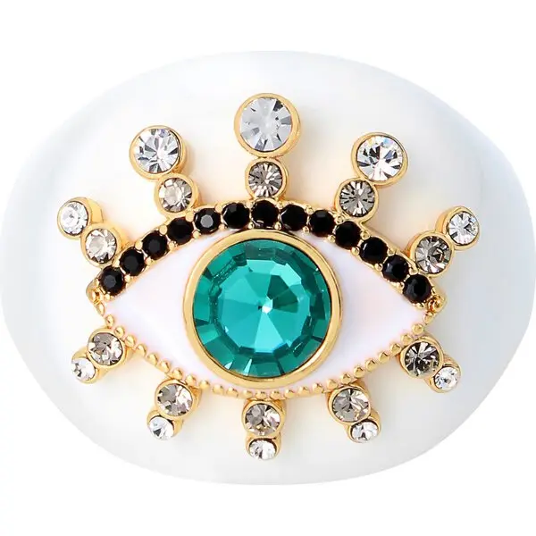 Kurt Geiger Resin Evil Eye Cocktail Ring - Ivory