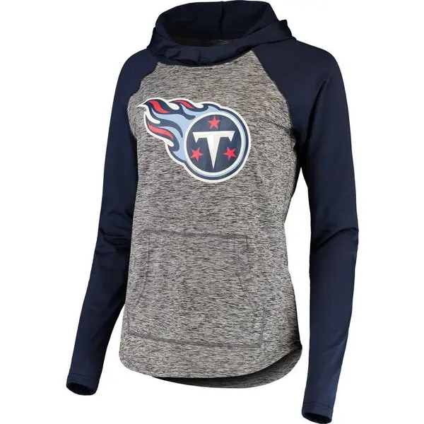 G-III 4HER BY CARL BANKS Heathered Gray/navy Tennessee Titans Championship Ring Pullover Hoodie - Heather Gray