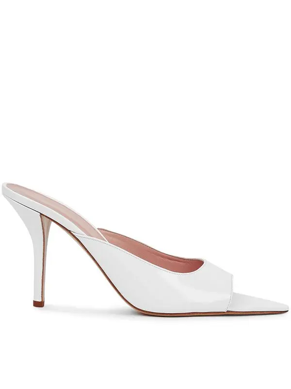 GIA COUTURE X PERNILLE TEISBAEK 85 White Patent Leather Mules
