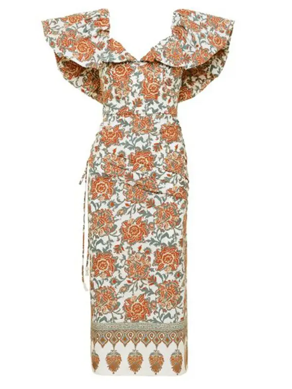 Johanna Ortiz Art De Vivre Printed Cotton Dress
