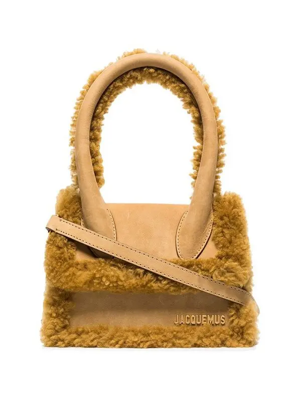 Balmain B-buzz 23 Shearling Panel Tote Bag