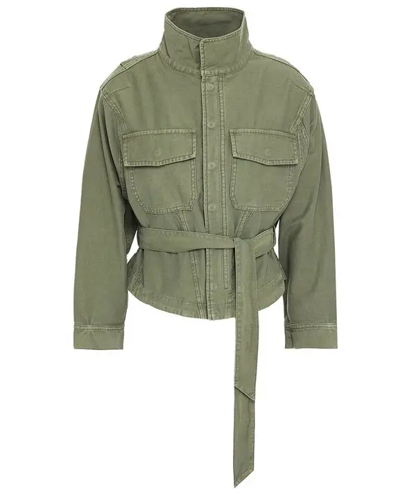 FRAME Twisted Belted Cotton-canvas Jacket
