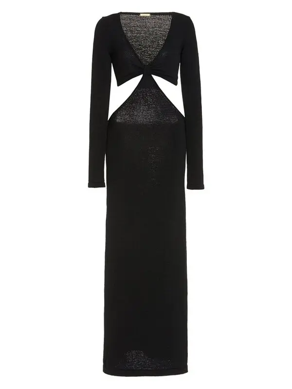 Cult Gaia Jana Cutout Cotton-Blend Knit Maxi Dress - One-Color |  Editorialist