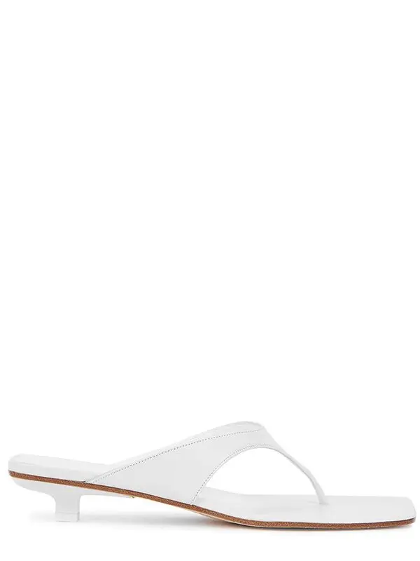 By Far Jack 25 White Leather Sandals