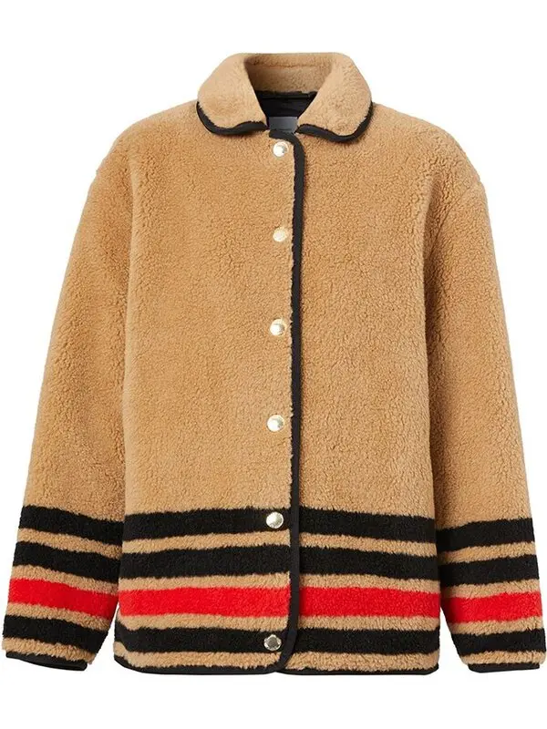 Burberry Striped Fleece Jacket