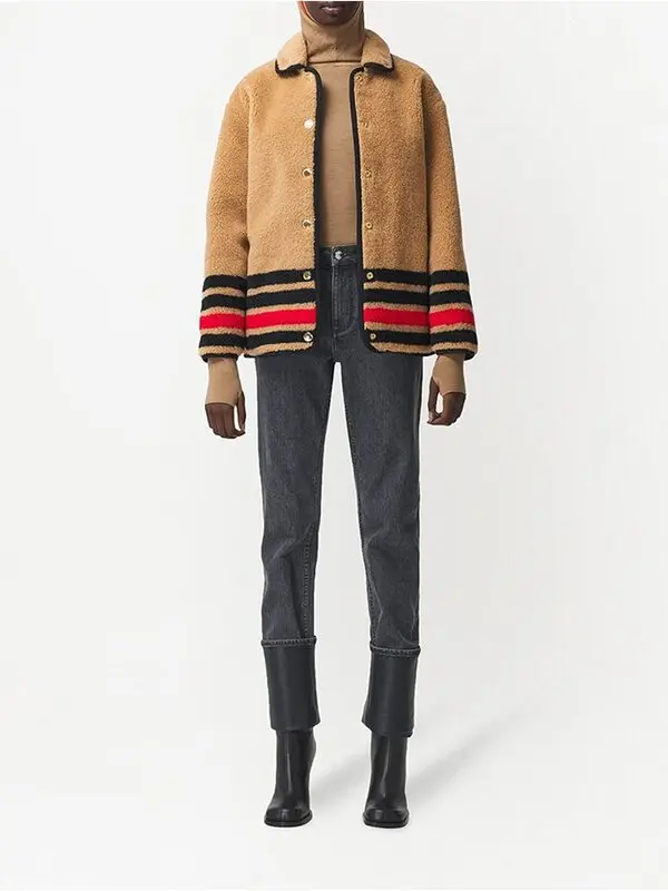 Burberry Striped Fleece Jacket