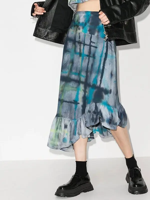 Collina Strada X Browns 50 Michi Asymmetric Tie-dye Skirt