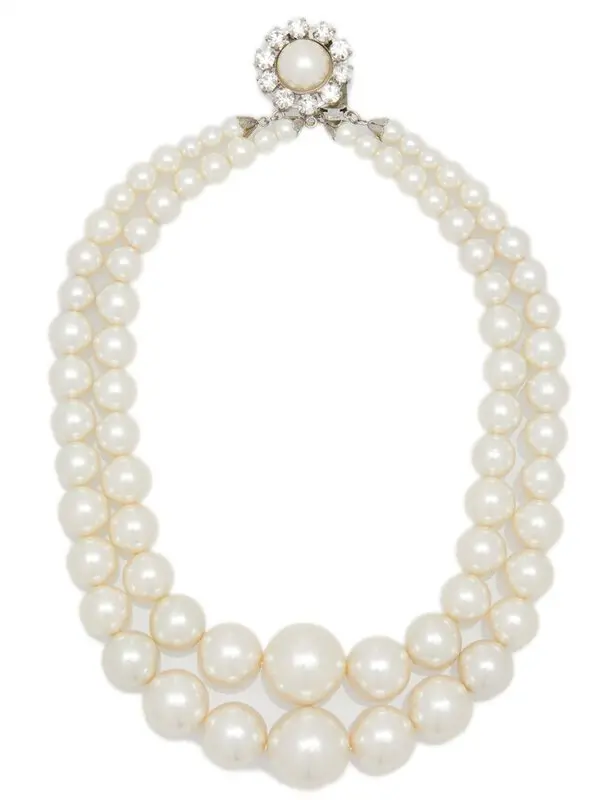 Alessandra Rich Pearl-embellished Silver-tone Necklace