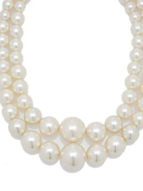 Alessandra Rich Pearl-embellished Silver-tone Necklace