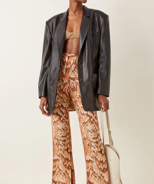 NANUSHKA Evan Structured Faux-leather Blazer