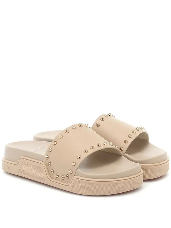 CHRISTIAN LOUBOUTIN Pool Stud Leather Slides