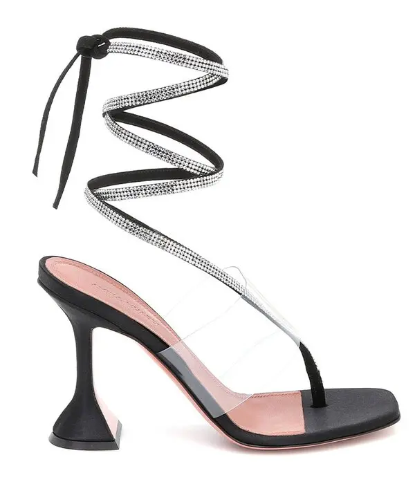 Amina Muaddi Zula Embellished Pvc Sandals