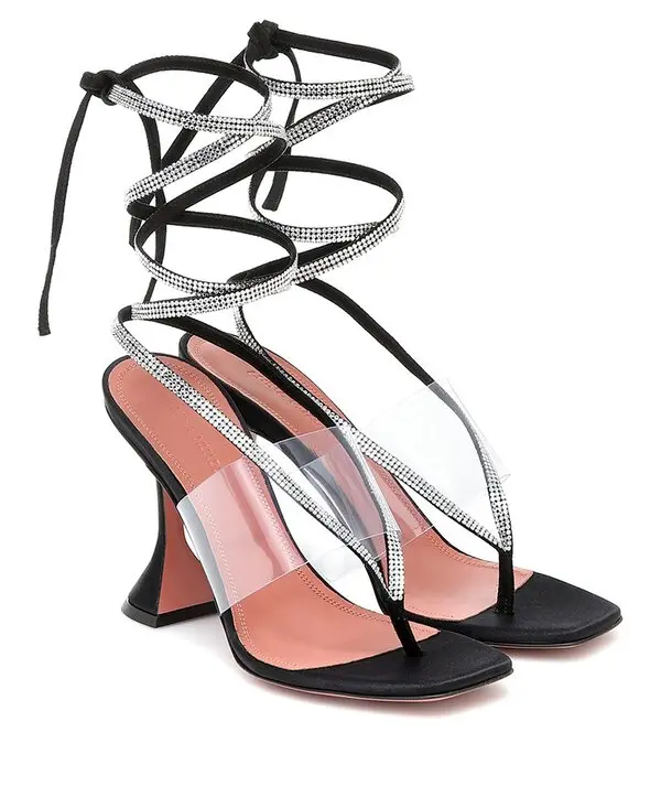Amina Muaddi Zula Embellished Pvc Sandals