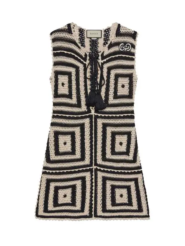 Gucci Short Crochet Cotton Dress