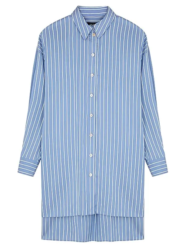 ISABEL MARANT Sacali Blue Striped Silk Shirt