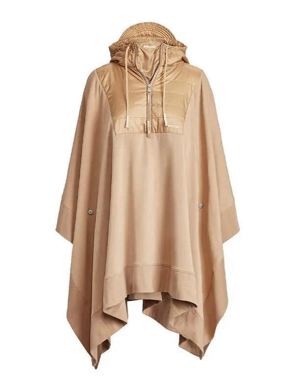 Rlx Ralph Lauren Ripstop-trim Fleece Hooded Poncho