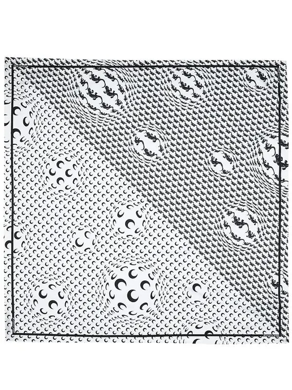 MARINE SERRE Logo Silk Twill Scarf