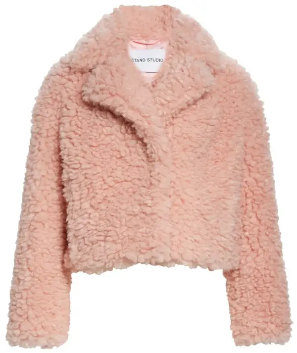 STAND STUDIO Janet Crop Faux-shearling Jacket