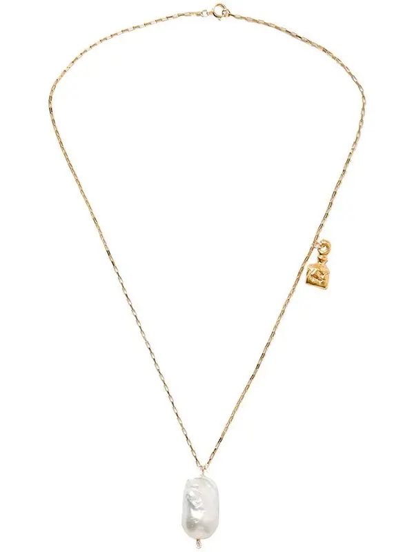 ALIGHIERI The Anchor And The Baroque Gold-plated Pearl Necklace