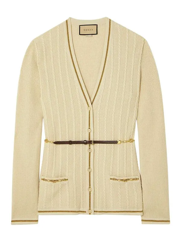 Gucci Gg Multicolour Logo-jacquard Wool And Cotton-blend Cardigan