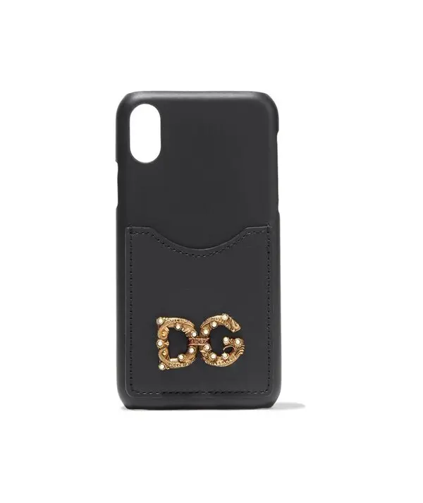 Dolce & Gabbana Logo-embellished Leather Iphone X Case