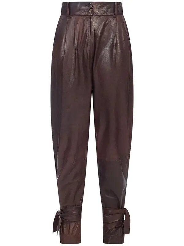 Dolce & Gabbana Pants In Nappa Leather With Ties
