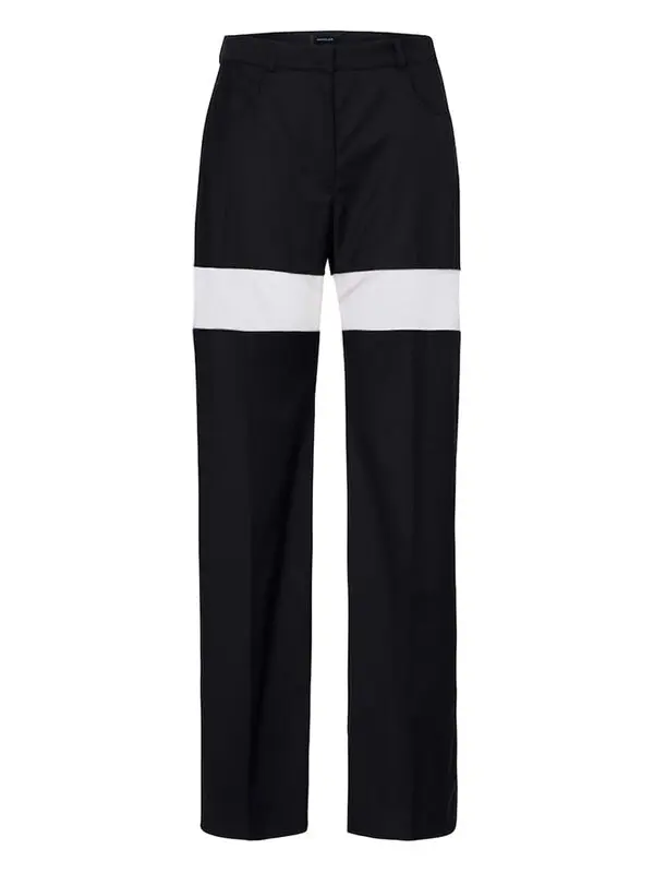 MUGLER Cutout Wool High-rise Straight Pants
