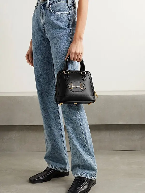 Gucci Net Sustain 1955 Mini Horsebit-detailed Leather Tote