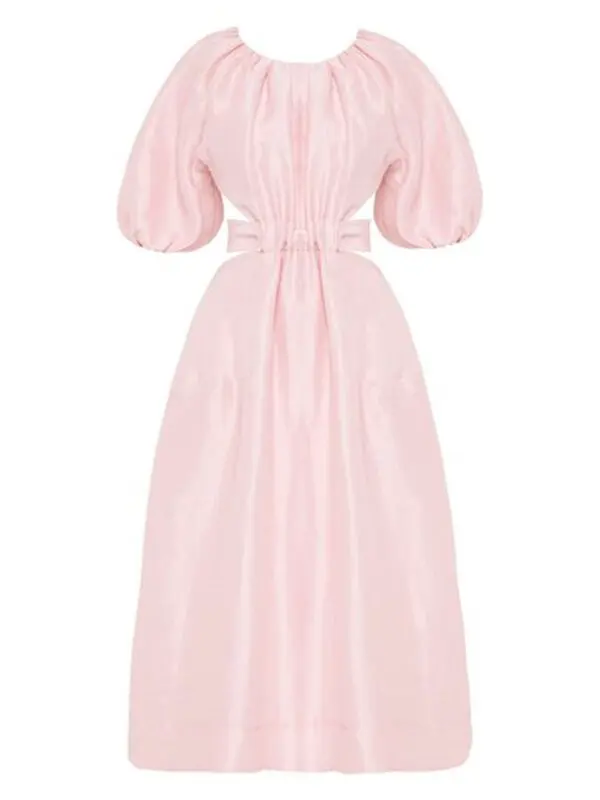 Aje Mimosa Cutout Linen-silk Midi Dress