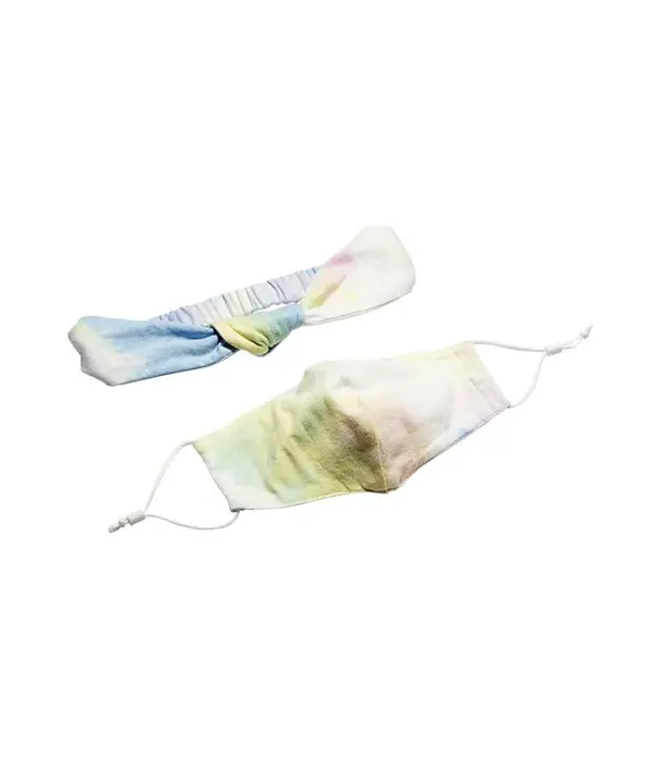 lele sadoughi - Tie Dye Reusable Face Mask Covering & Headband Set