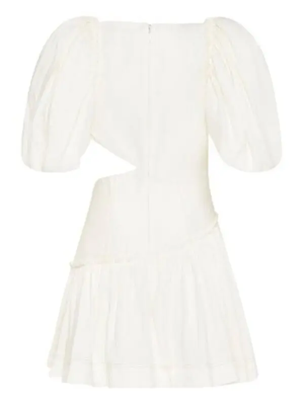 Aje Chateau Asymmetric Cutout Linen-blend Mini Dress