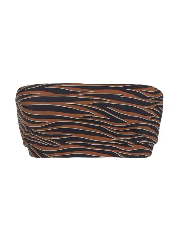 ANEMOS The Bandeau Tiger-print Bikini Top