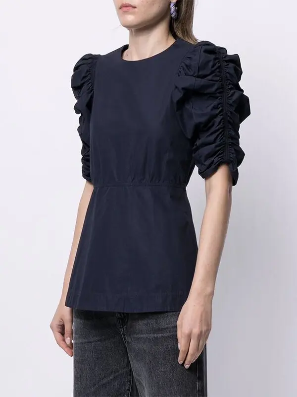 Celine Short Draped Sleeves Blouse