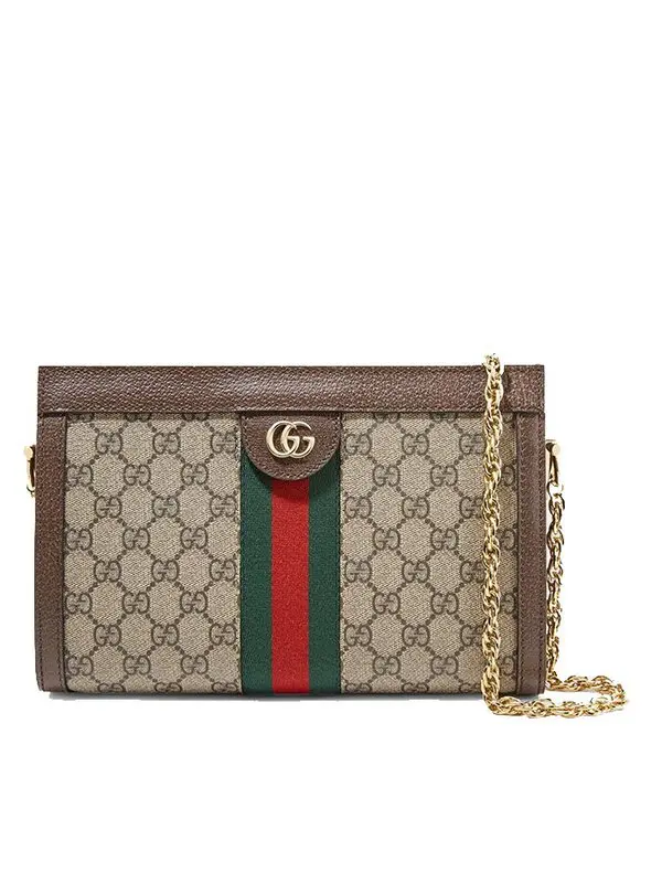 Gucci Ophidia Textured Leather-trimmed Printed Coated-canvas Shoulder Bag