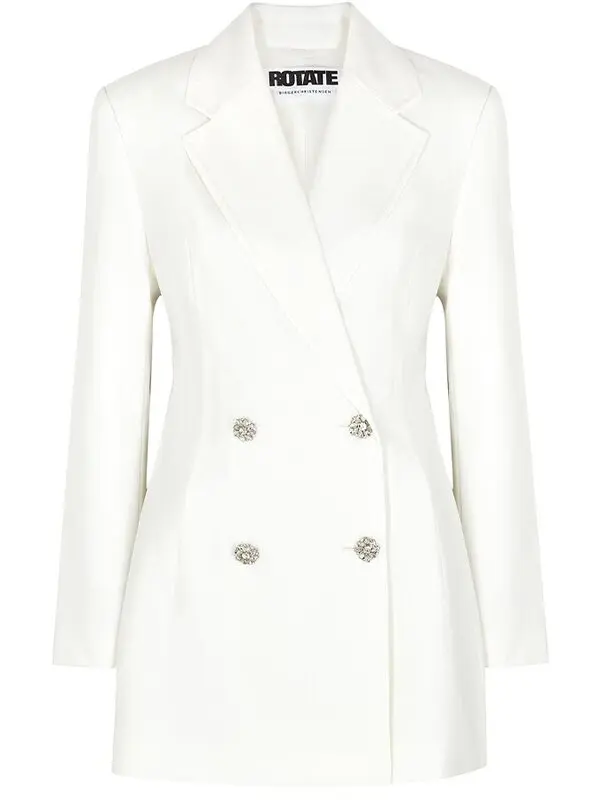 ROTATE BY BIRGER CHRISTENSEN Fonda White Twill Mini Blazer Dress
