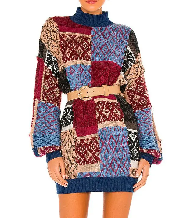 Free People Patched Argyle Dress