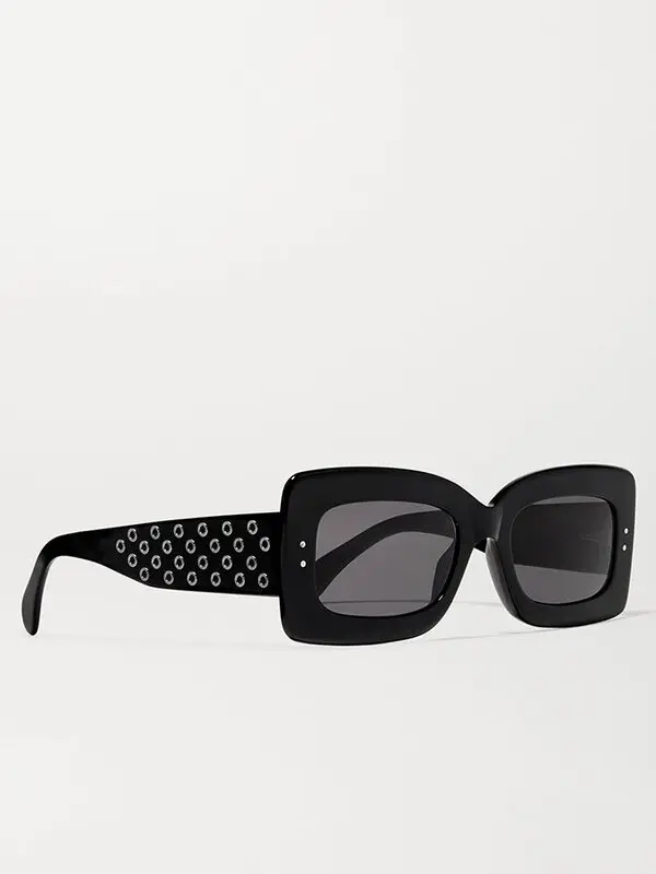 Alaïa Eyelet-embellished Square-frame Acetate Sunglasses
