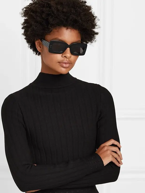 Alaïa Eyelet-embellished Square-frame Acetate Sunglasses