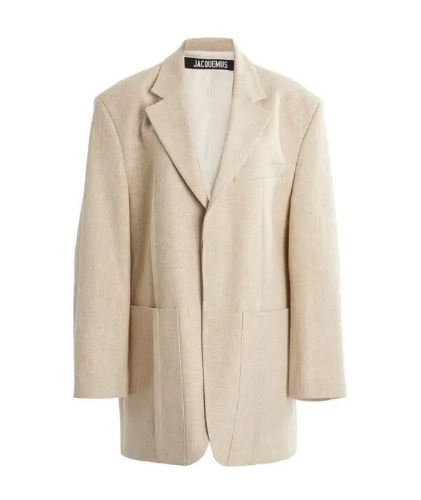 JACQUEMUS Oversized Linen-blend Blazer