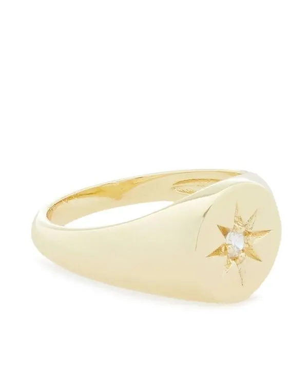 Shashi Starburst 18-karat Gold-plated Crystal Ring